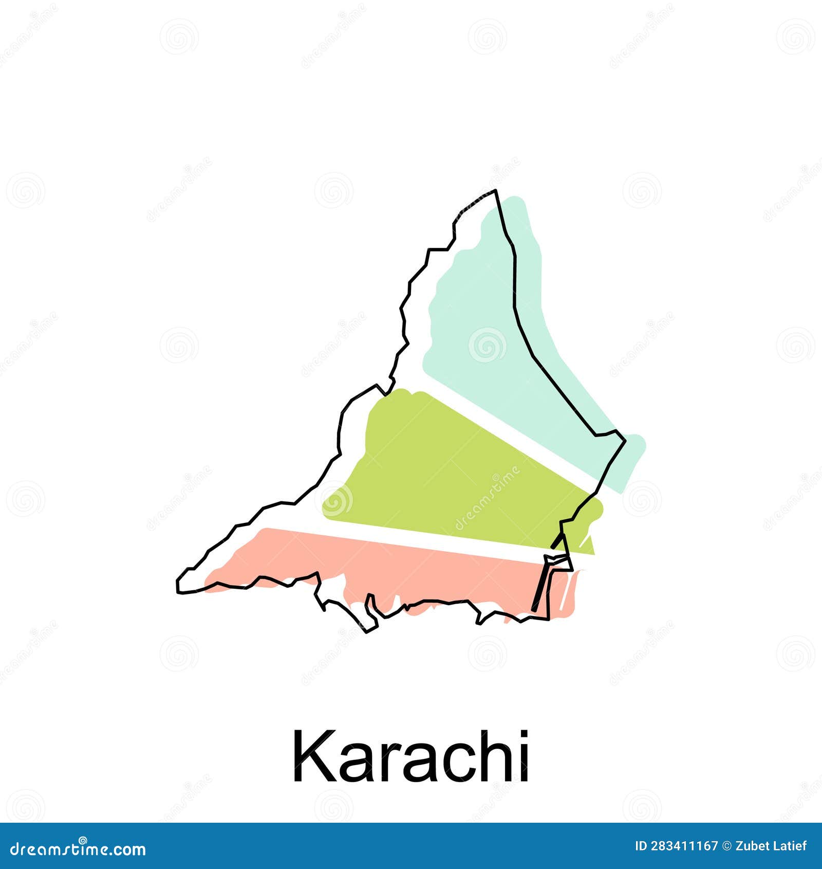 Outline Karachi Skyline With Blue Landmarks. Vector Illustration ...