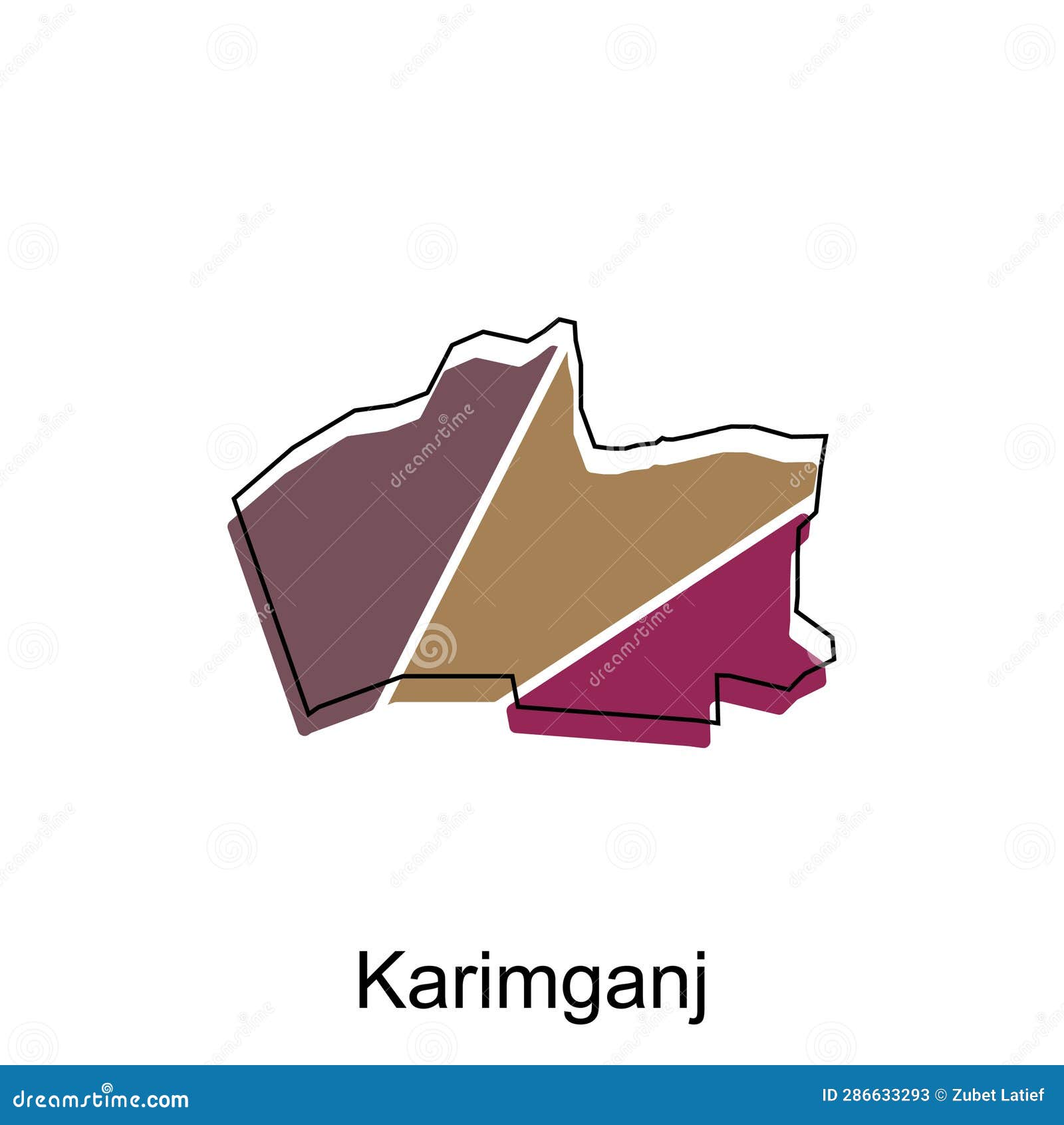 Map of Karimganj City Modern Simple Geometric, Illustration Vector ...