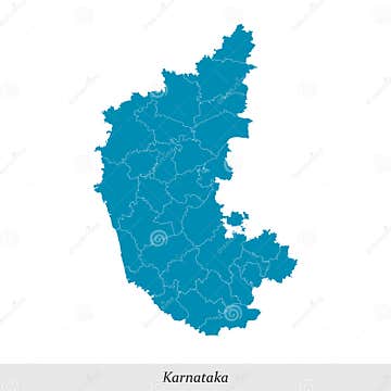 Map of Karnataka is a State of India with Districts Stock Vector ...