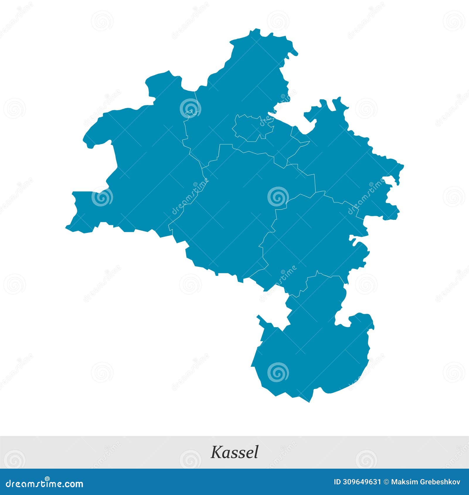 Kassel County Red Highlighted In Map Of Hessen Germany Stock ...