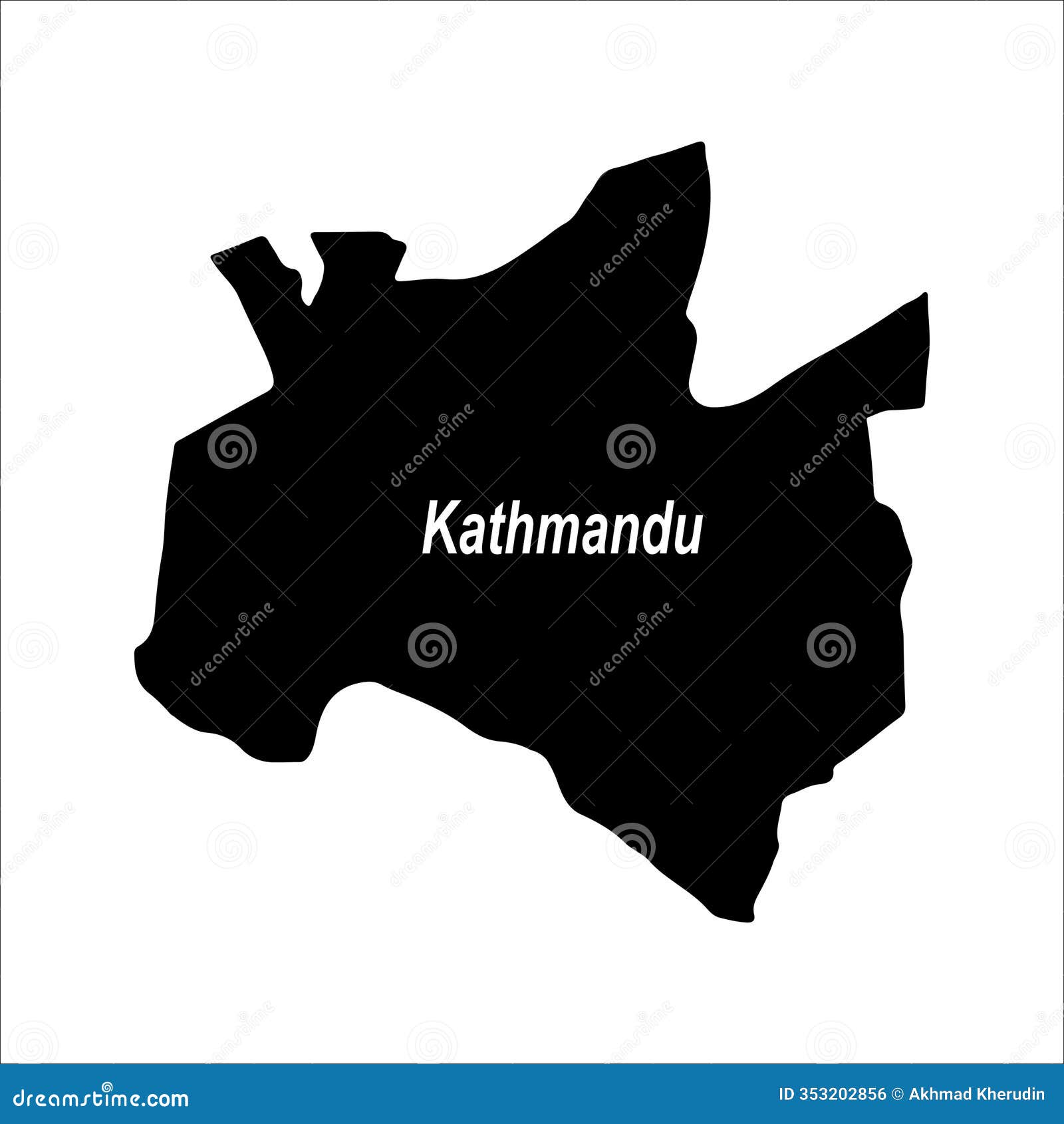 Map of Kathmandu, Nepal stock vector. Illustration of city - 353202856