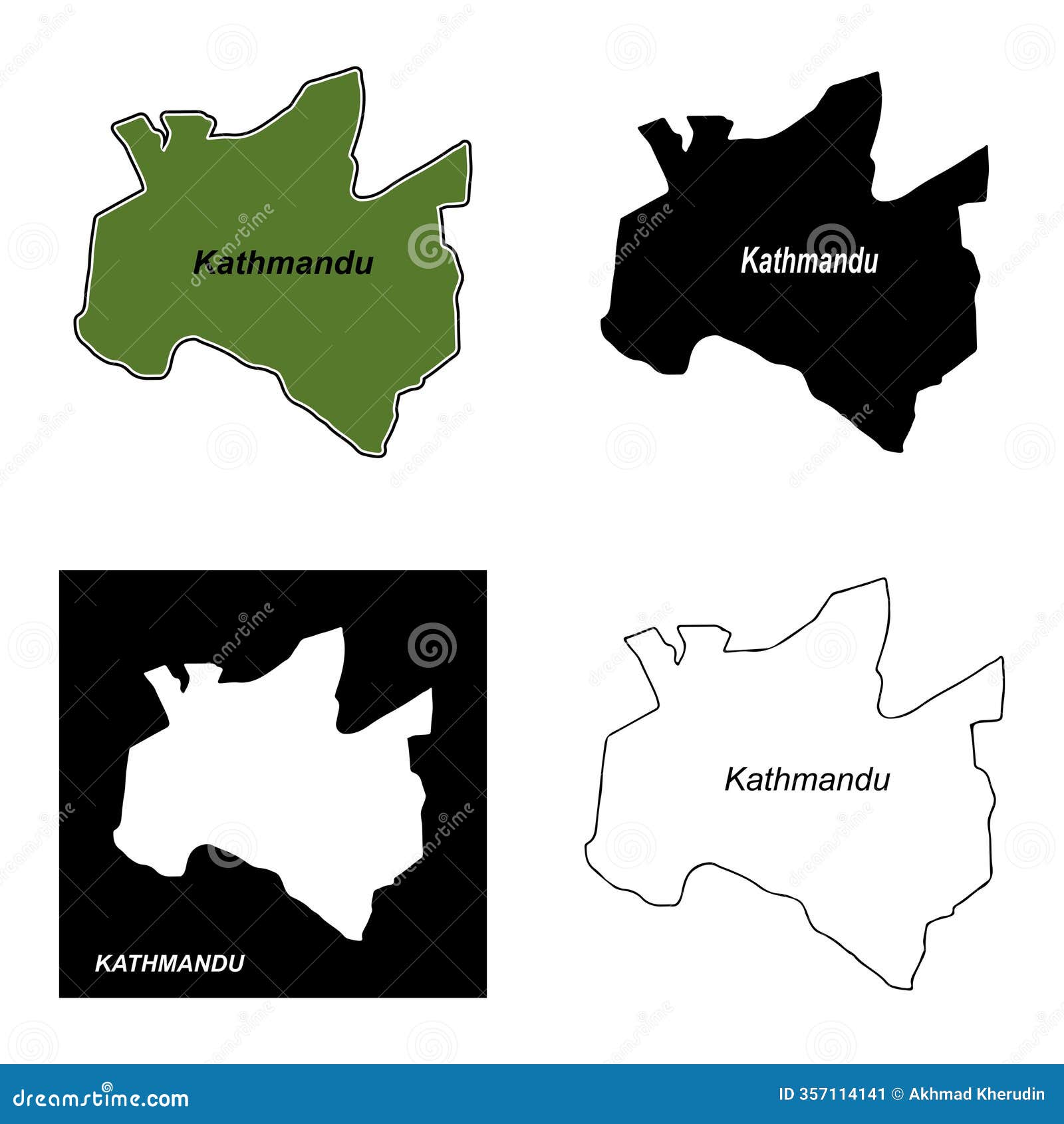 Kathmandu Nepal Skyline With Gray Buildings Isolated On White. Vector ...