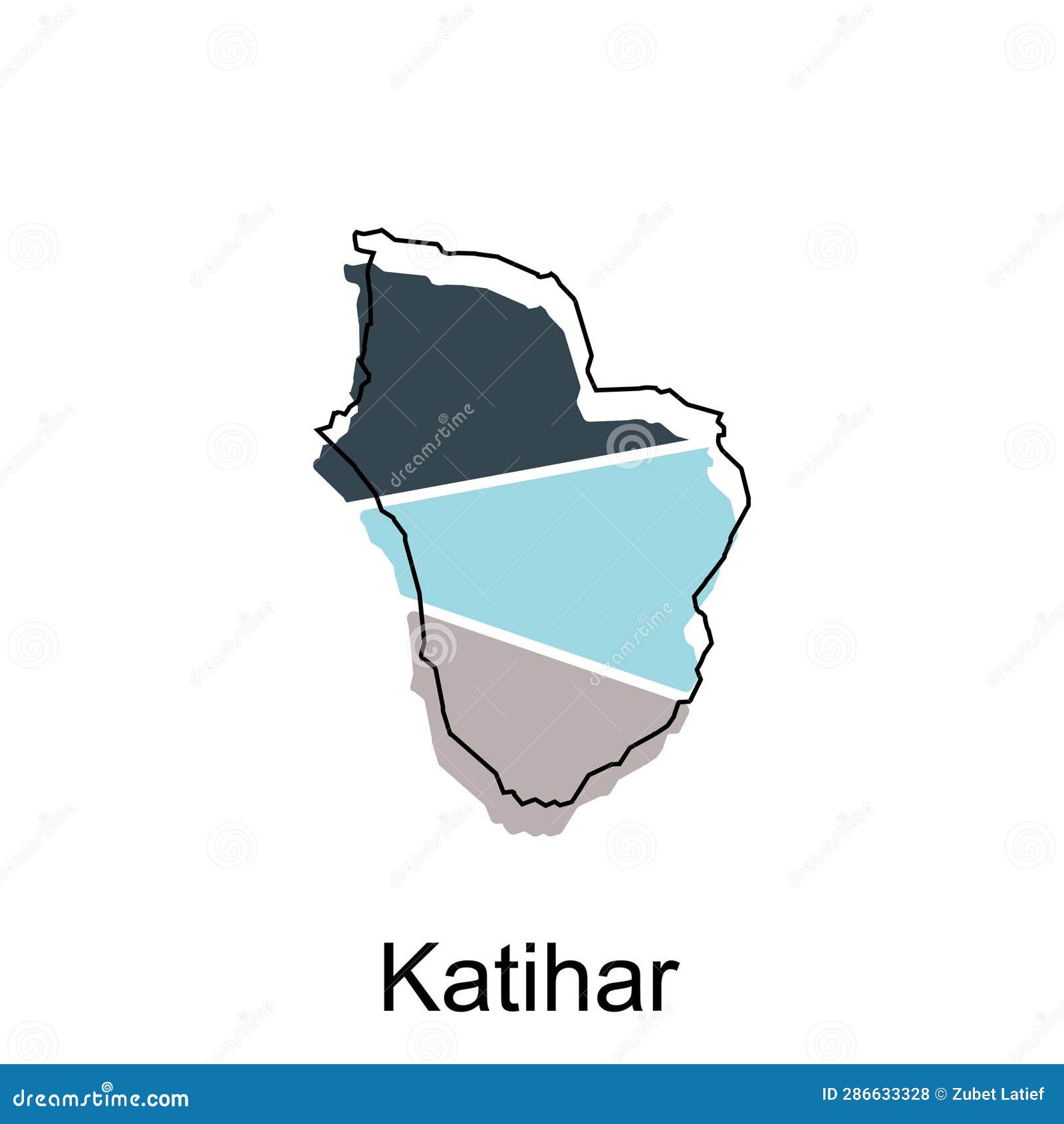 Map of Katihar City Modern Simple Geometric, Illustration Vector Design ...