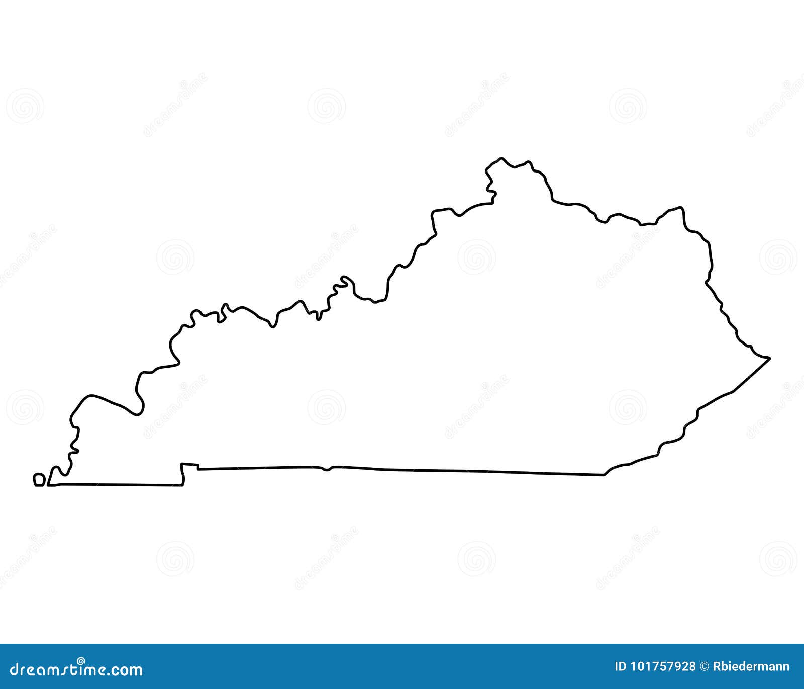 Map of Kentucky stock vector. Illustration of contour - 101757928