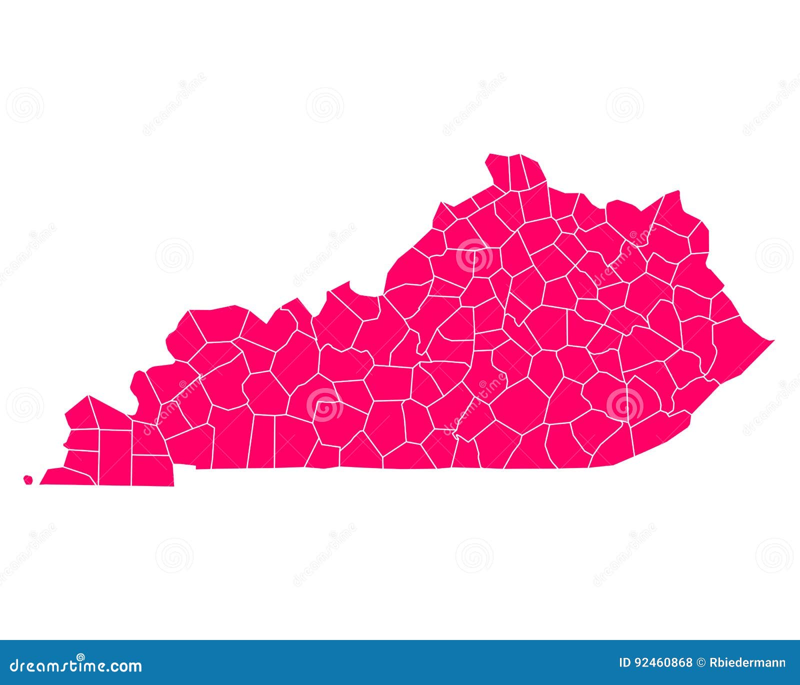 Map of Kentucky stock vector. Illustration of contour - 92460868