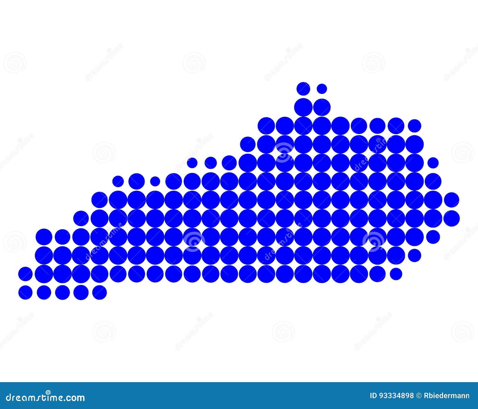 Map of Kentucky stock vector. Illustration of blue, dotted - 93334898