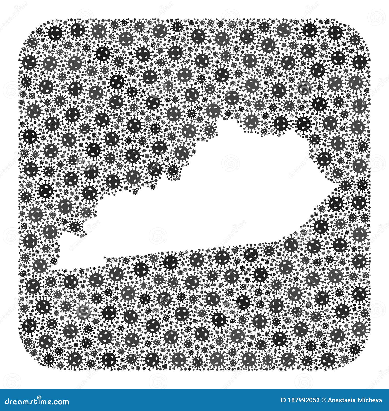 Map of Kentucky State - Flu Virus Collage with Empty Space Stock ...