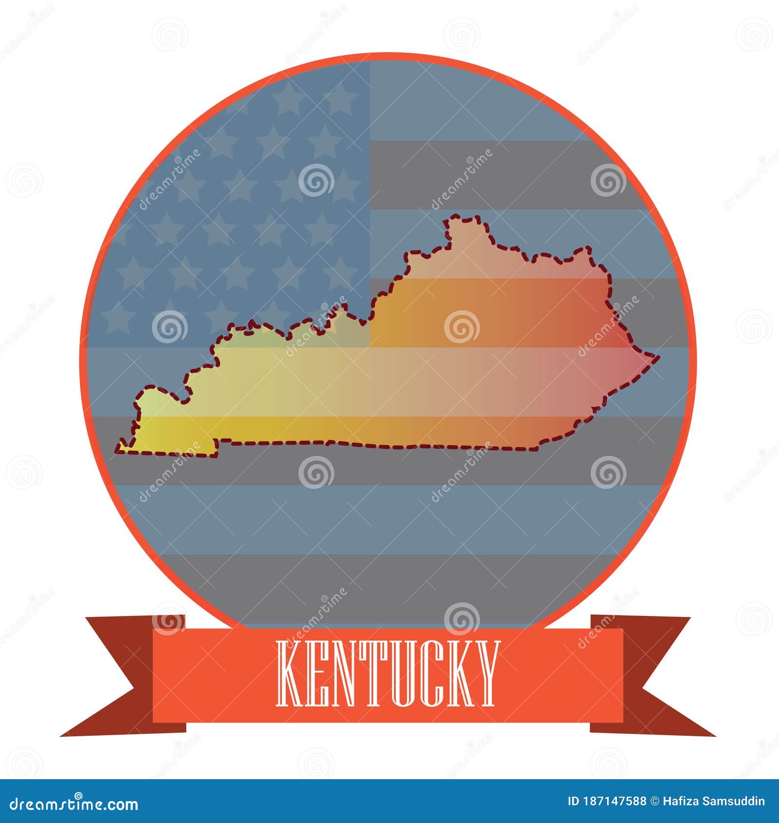 Map of Kentucky State. Vector Illustration Decorative Design Stock ...