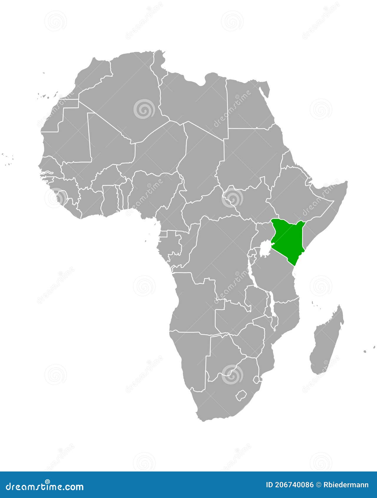 Map of Kenya in Africa stock vector. Illustration of cartography ...