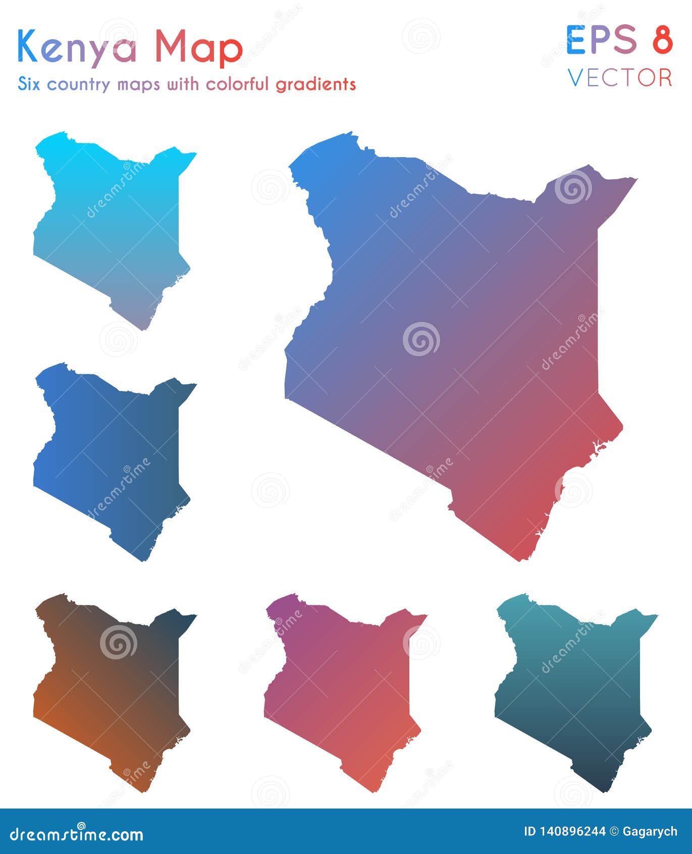 Map Of Kenya With Beautiful Gradients. Vector Illustration ...