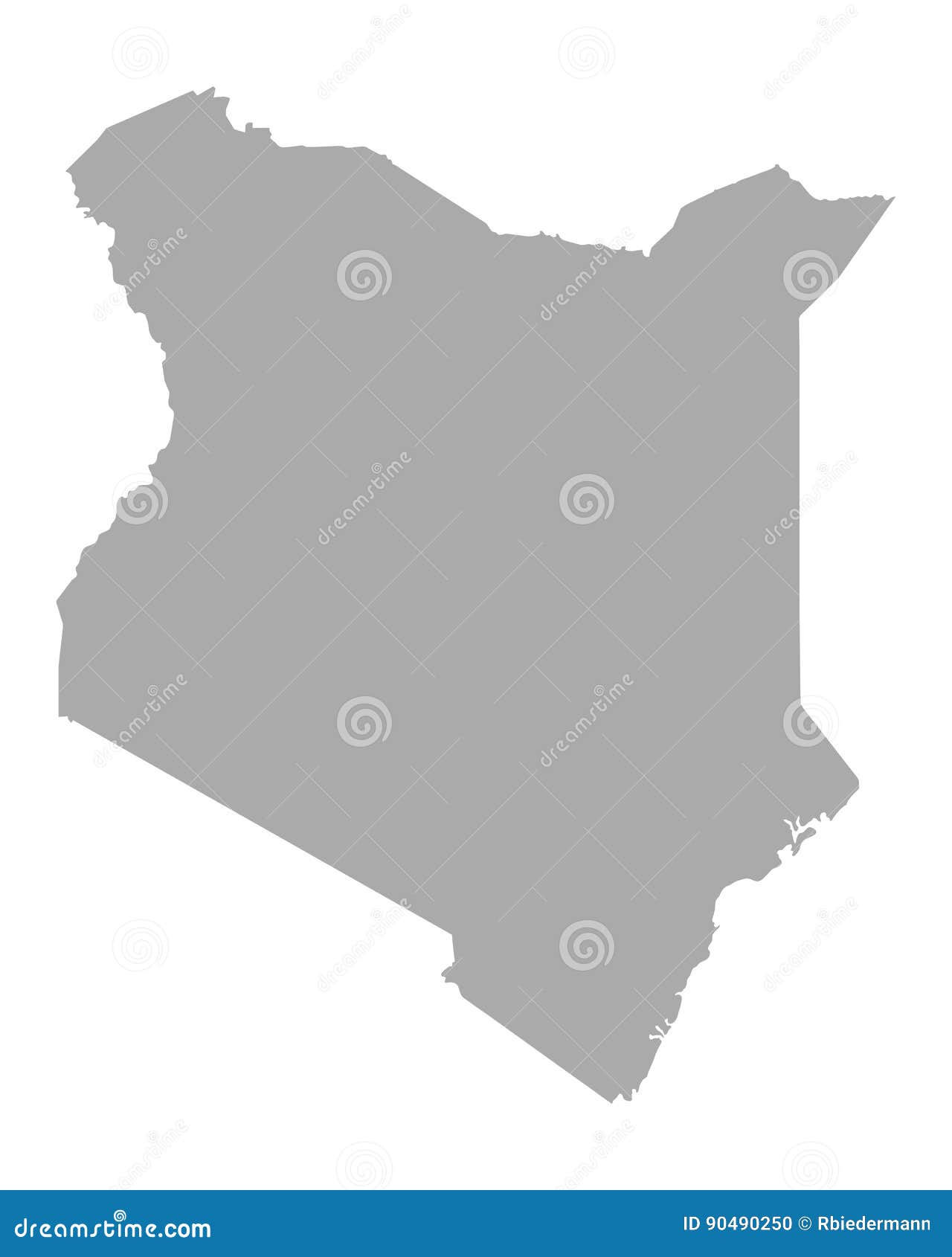 Map of Kenya stock vector. Illustration of isolated, cartography - 90490250