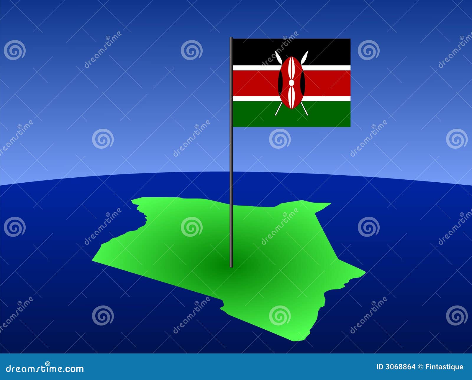 Map of Kenya with flag stock vector. Illustration of earth - 3068864