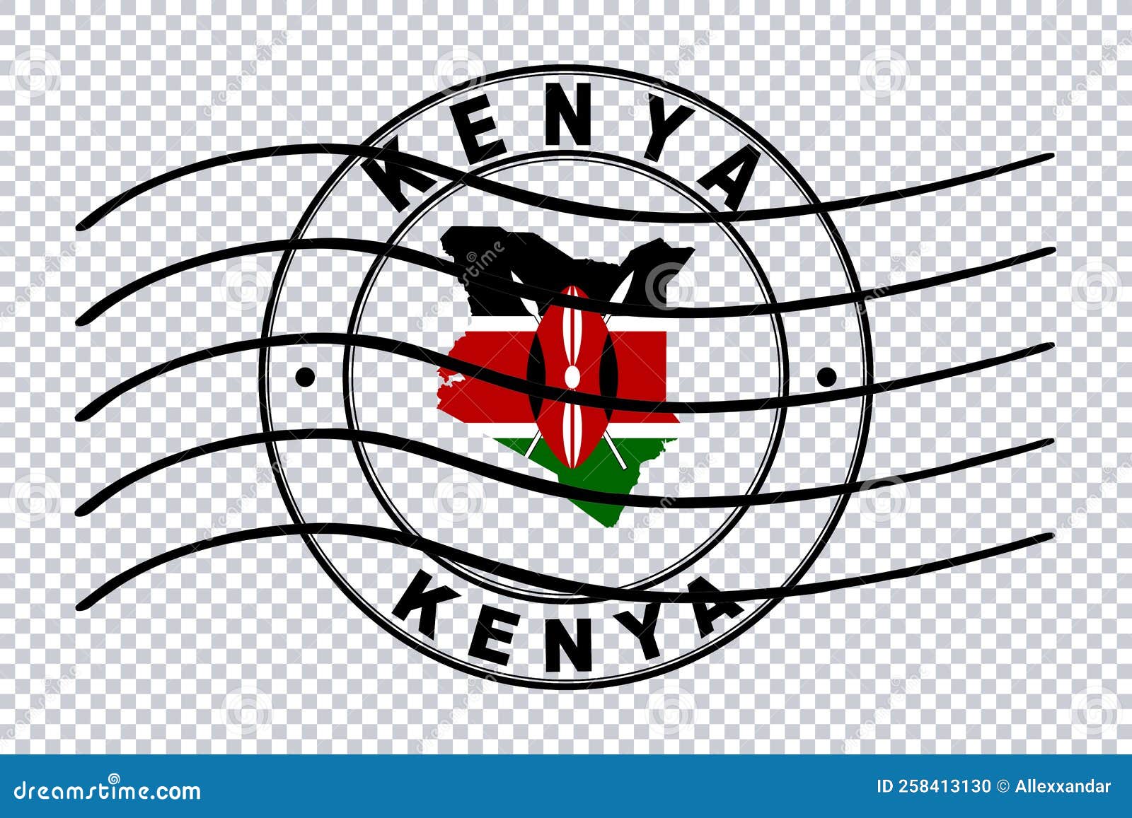 Map of Kenya, Postal Passport Stamp, Travel Stamp Stock Illustration ...