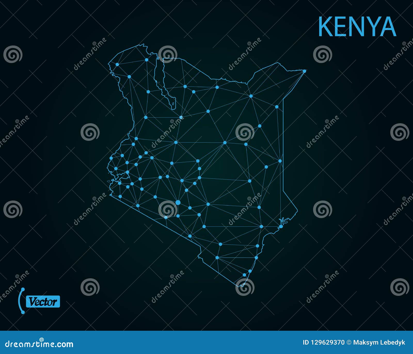 Map of Kenya. Vector Illustration. World Map Stock Illustration ...