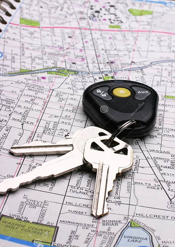 Map & Keys stock image. Image of city, exploration - 115959