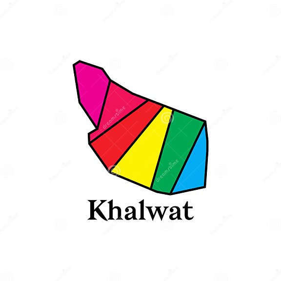 Map of Khalwat, Colorful Design Creative Design Template, World Map ...