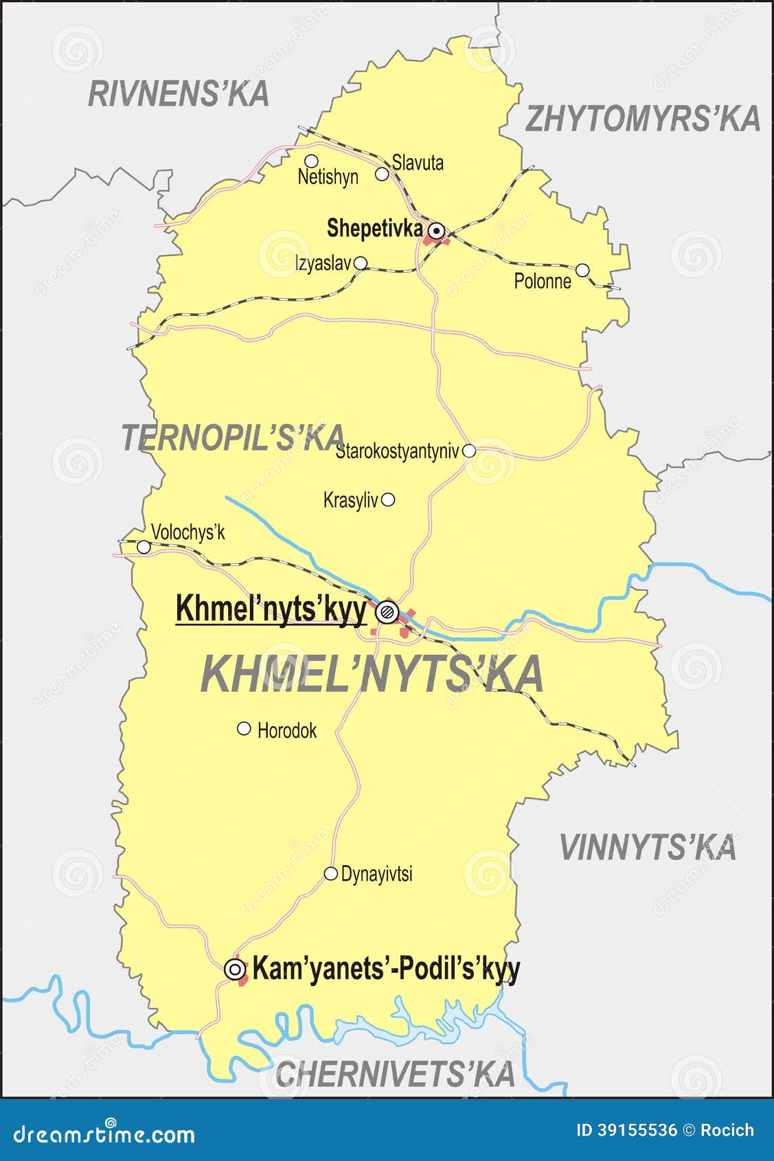 Map of Khmelnytskyi Oblast stock vector. Illustration of khmelnitsky ...