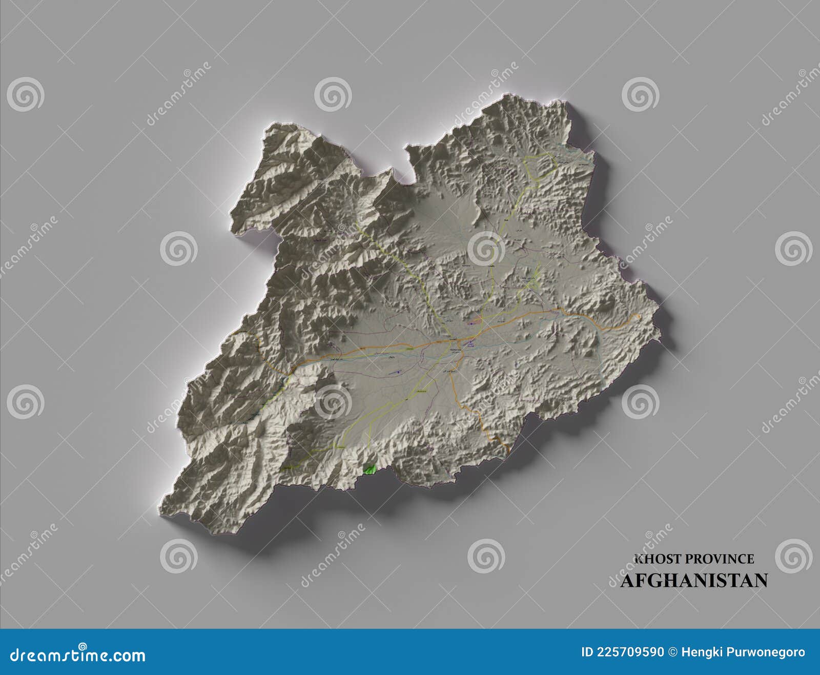 Map of Khost Province, Afghanistan. Stock Illustration - Illustration ...