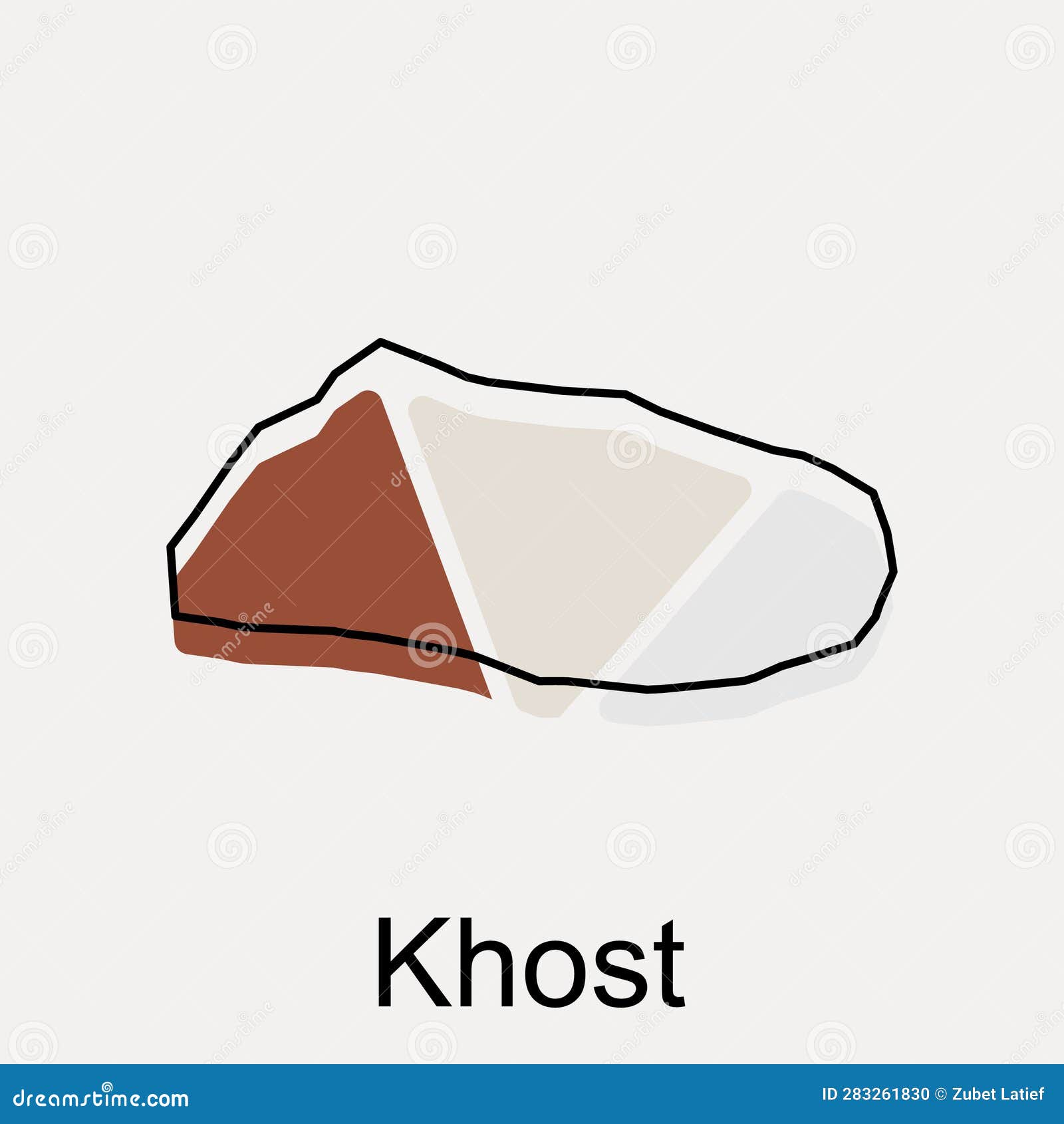 Map of Khost Province of Afghanistan Line Modern Illustration Design ...