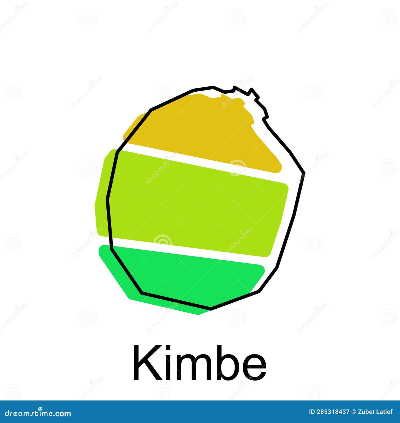 Map of Kimbe Vector Design Template, National Borders and Important ...