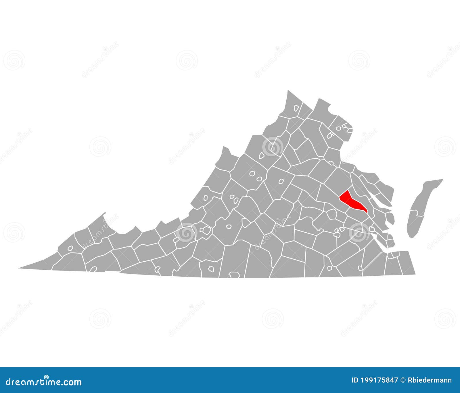 Map of King William in Virginia Stock Vector - Illustration of vector ...