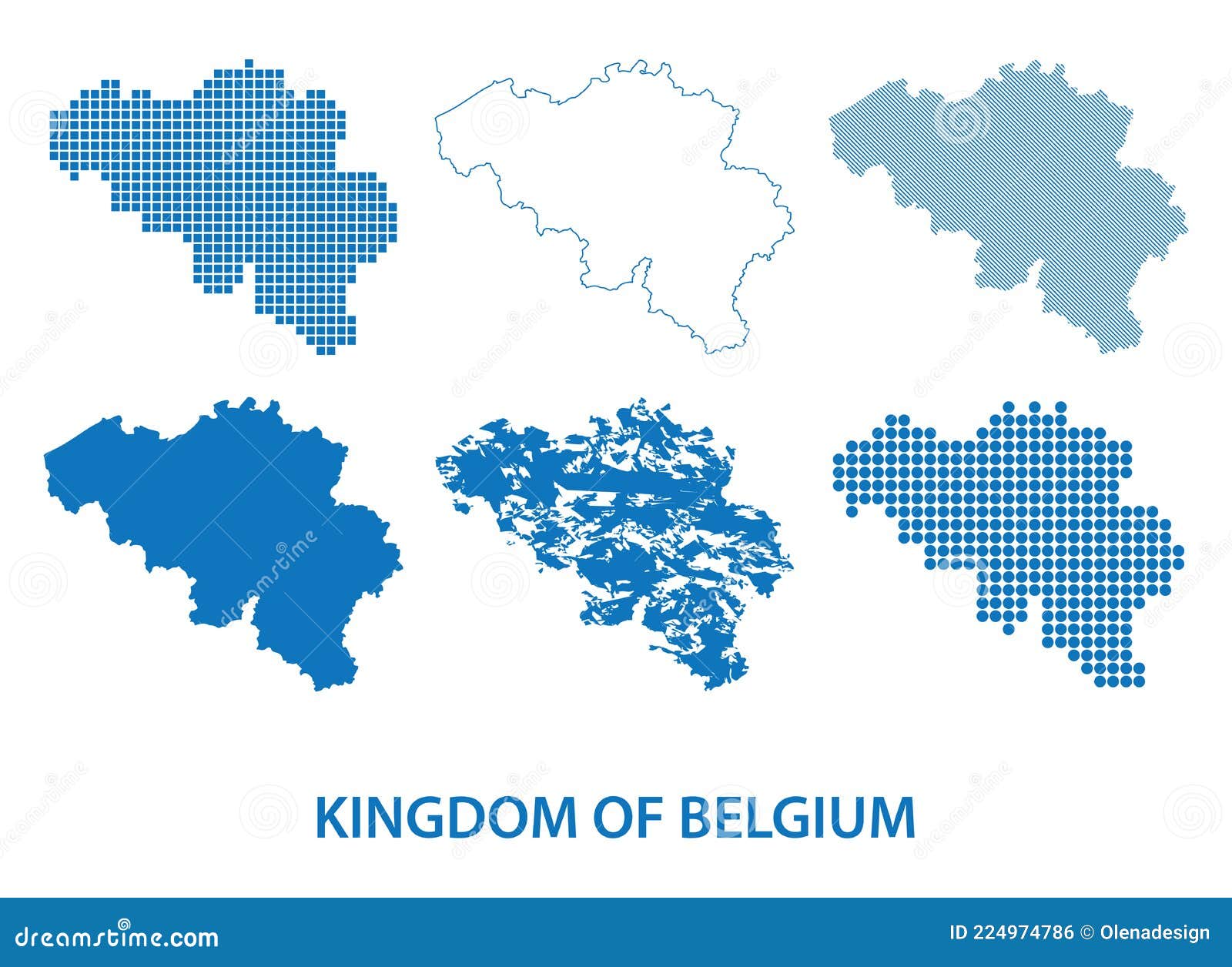 Map of Kingdom of Belgium - Vector Set of Silhouettes in Different ...