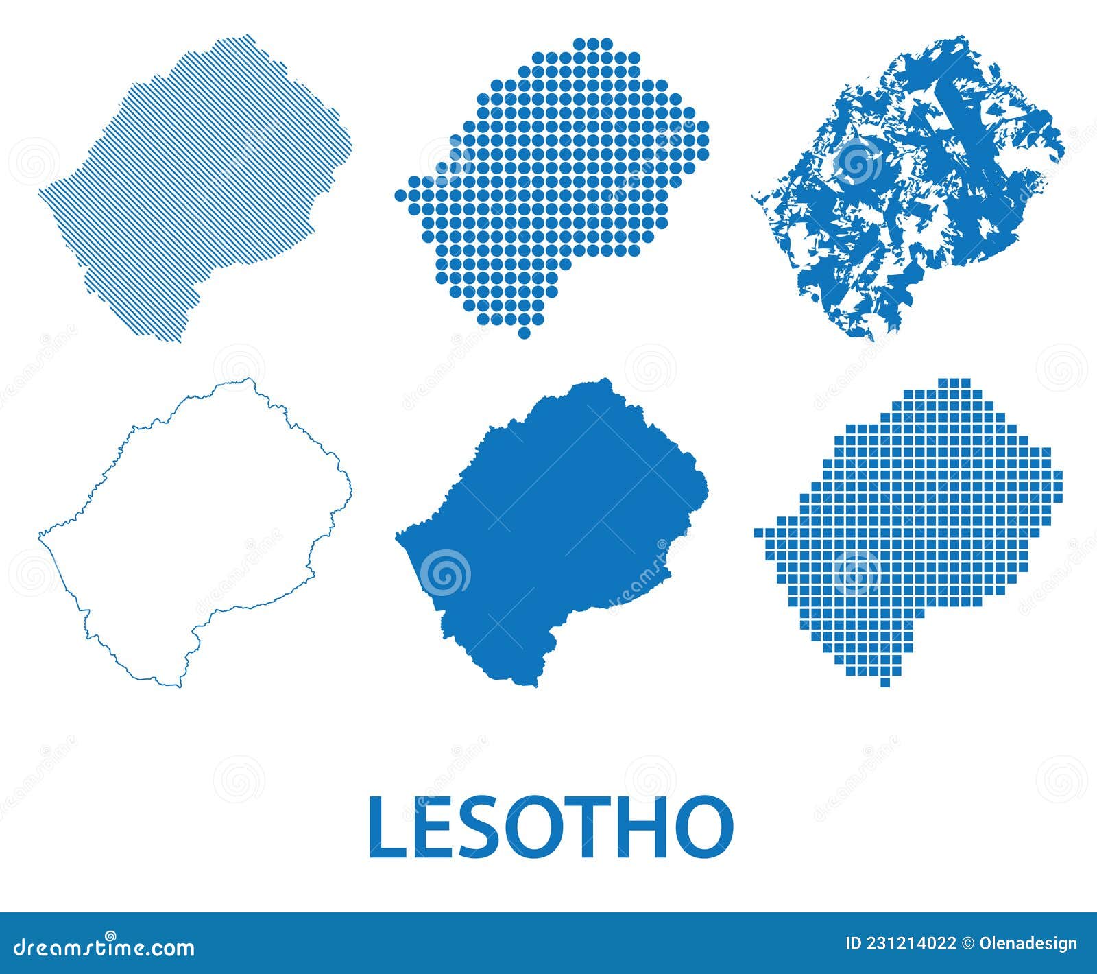 Lesotho Vector Country Map Silhouette | CartoonDealer.com #259897514
