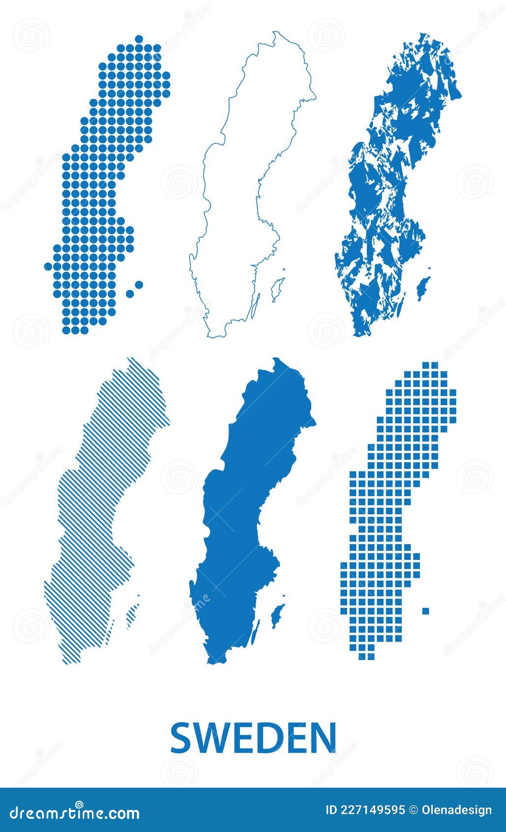 Sweden Map Vector, Isolated On White Background. Black Map Template ...