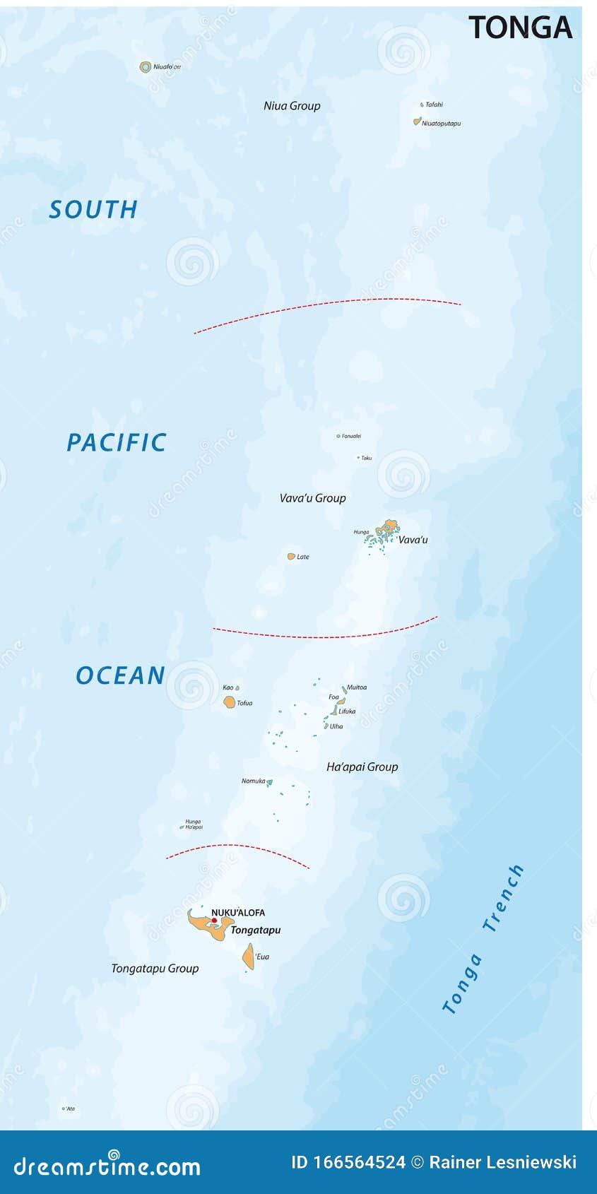 Map of the Kingdom of Tonga in the South Pacific Ocean Stock Vector ...