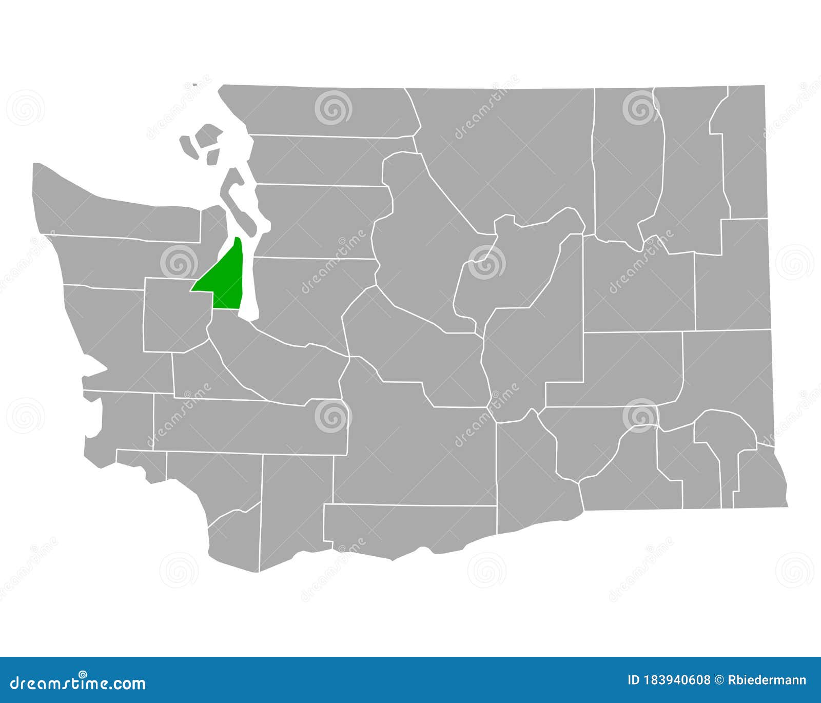Map of Kitsap in Washington Stock Vector - Illustration of location ...