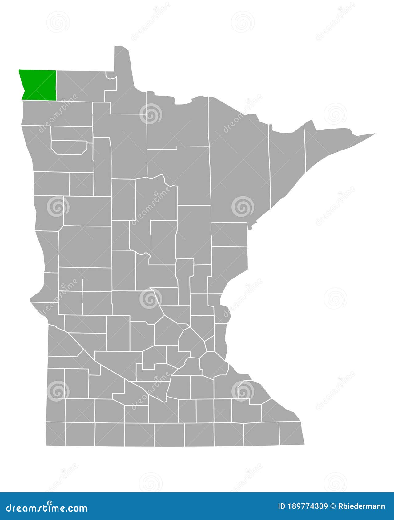 Map of Kittson in Minnesota Stock Vector - Illustration of region ...