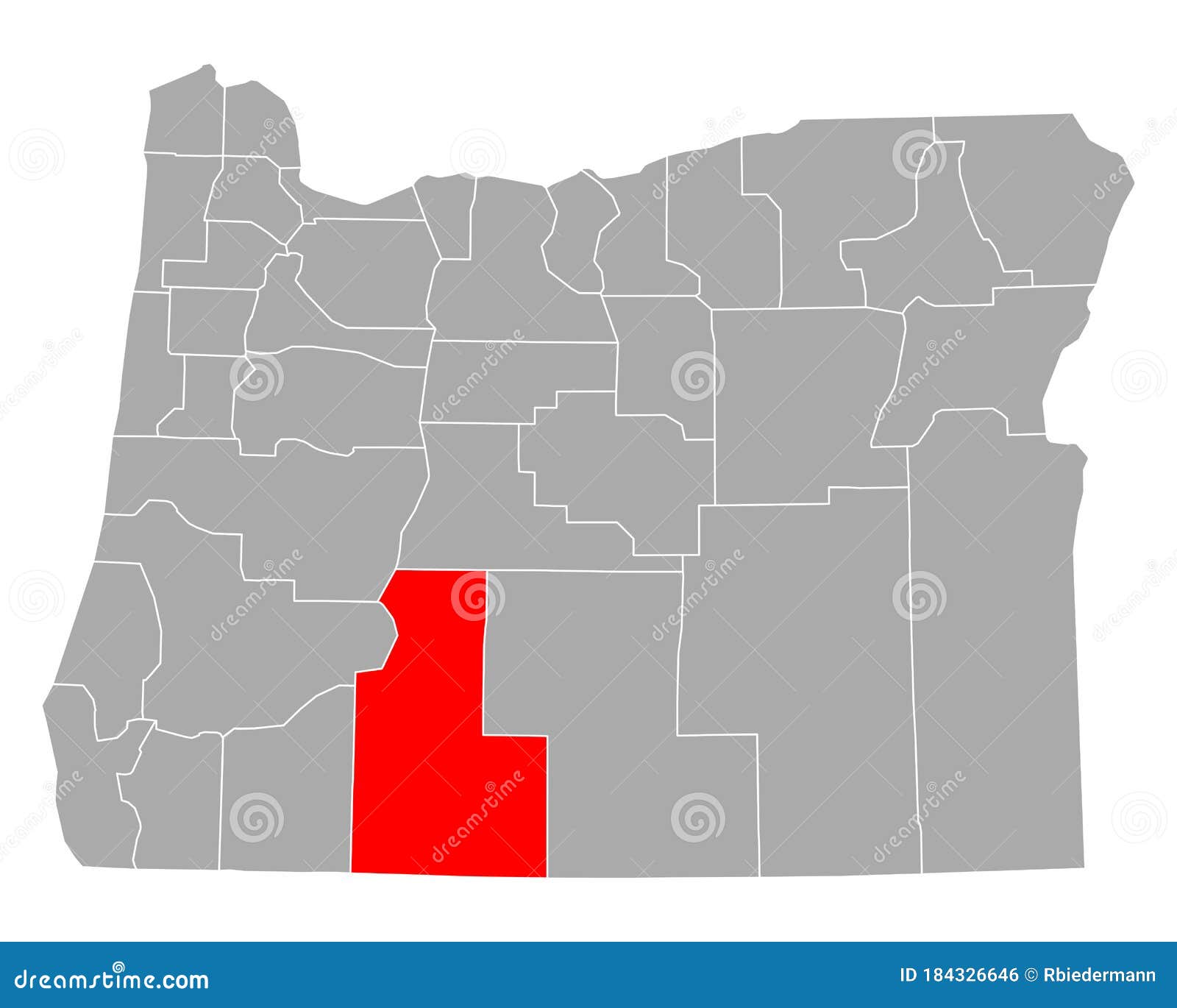 Klamath County, Oregon Outline Map Set Vector Illustration ...