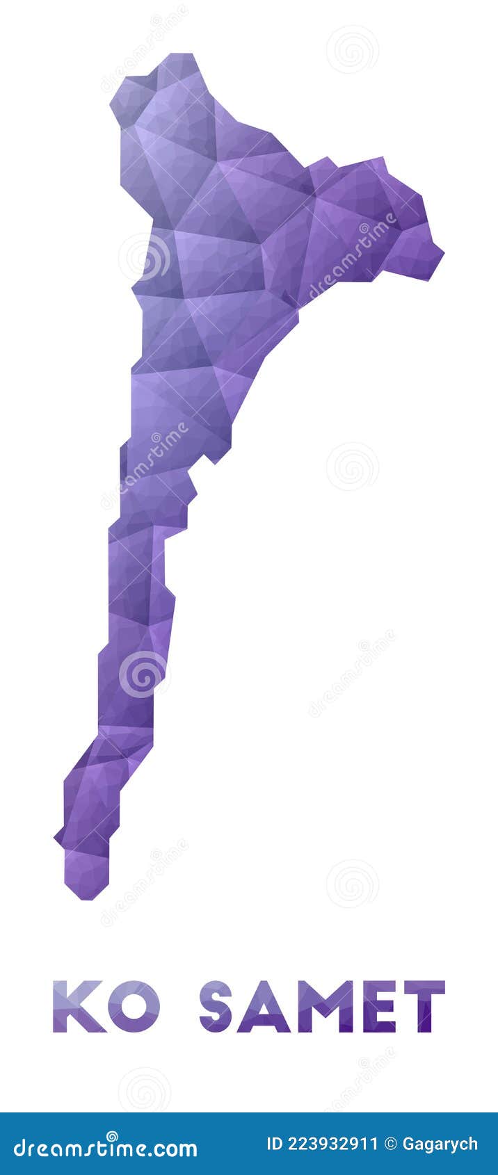 Map of Ko Samet. stock vector. Illustration of polygonal - 223932911