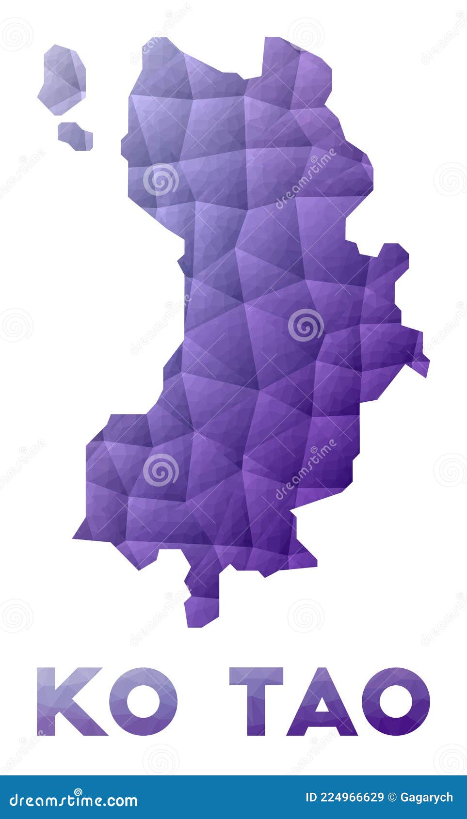 Map of Ko Tao. Low Poly Illustration of the. Stock Vector ...