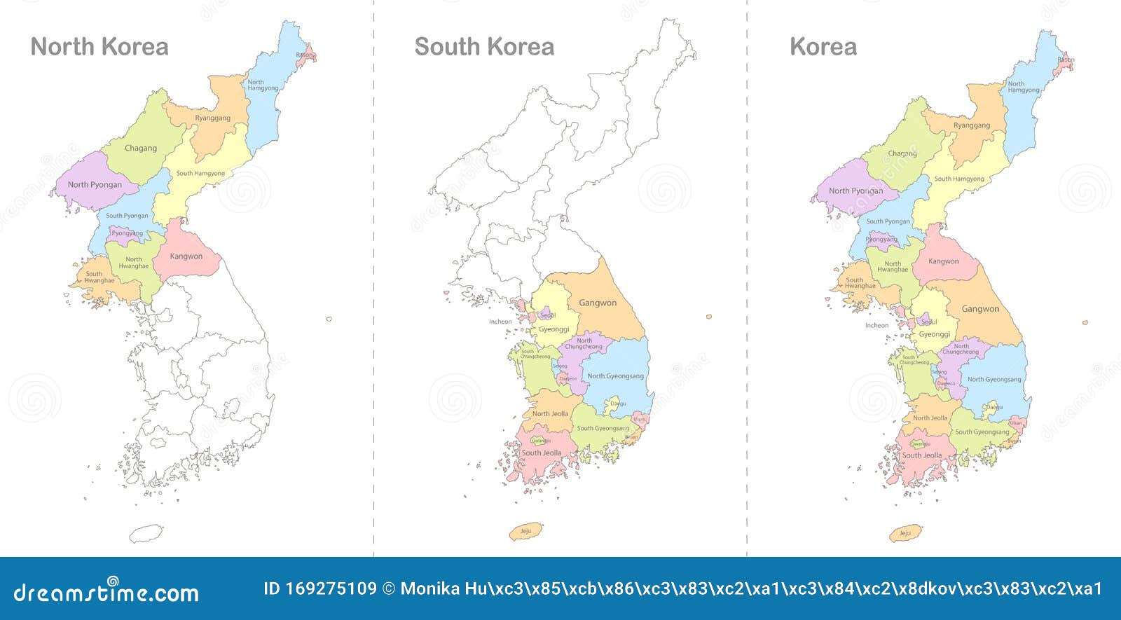 Map of Korea, North and South Korea Divided To Administrative Divisions ... Map of Korea, North and South Korea Divided To Administrative Divisions ...