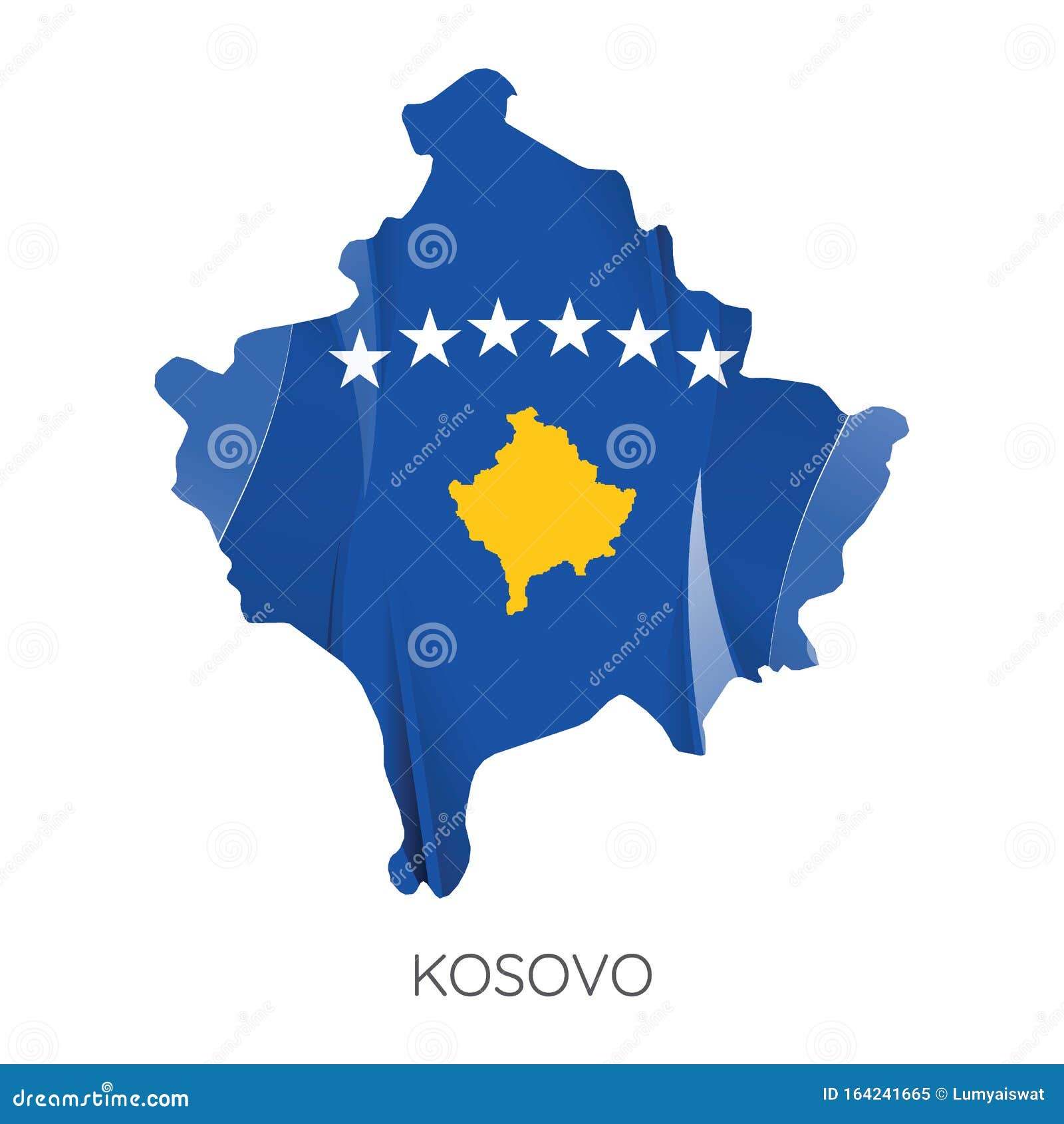 Map of Kosovo stock vector. Illustration of independence - 164241665