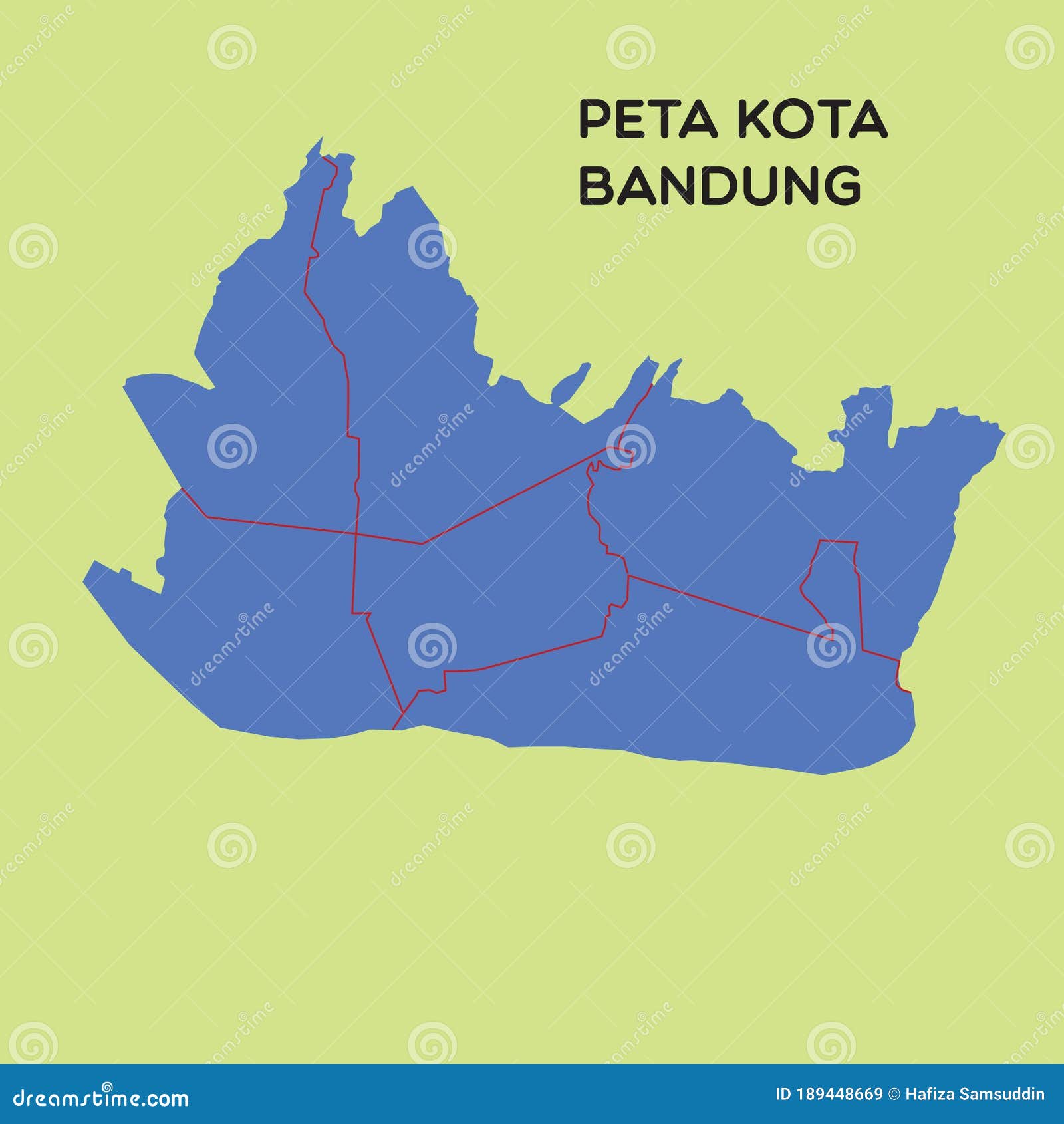Kota Bandung Outline Map Vector Illustration | CartoonDealer.com #356960686