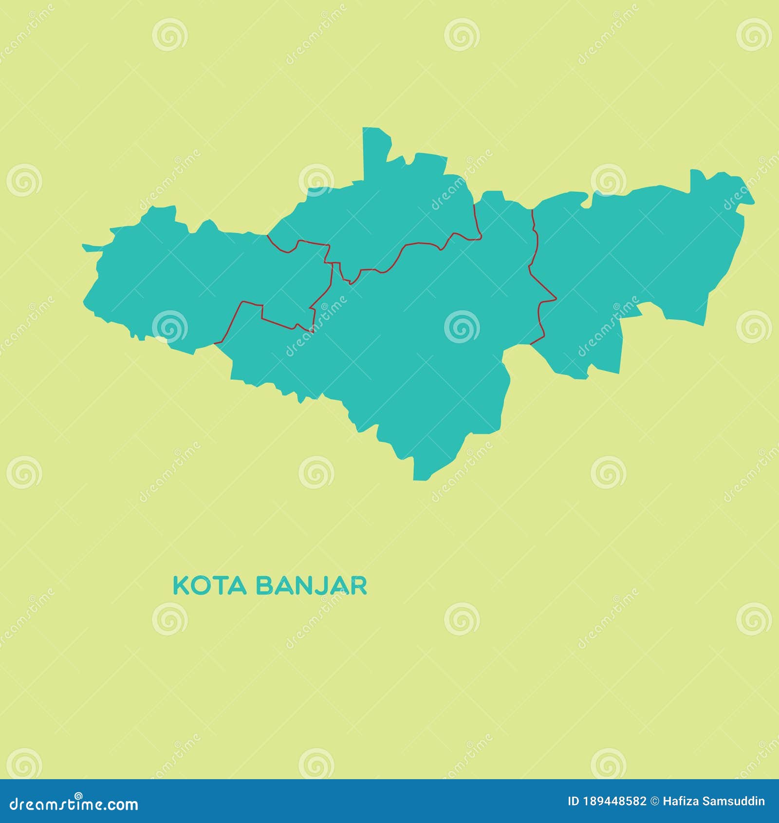 Map of Kota Banjar. Vector Illustration Decorative Design Stock Vector ...