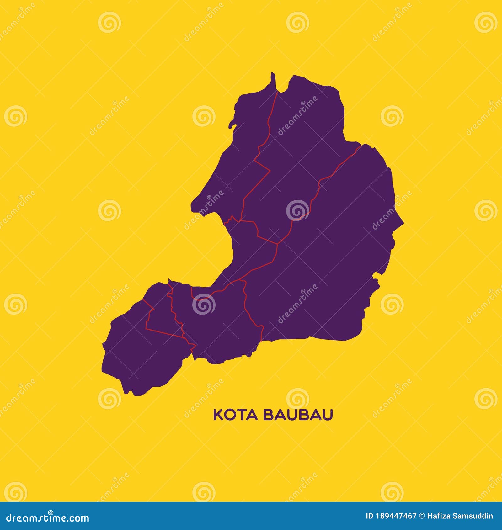Map of Kota Baubau. Vector Illustration Decorative Design Stock Vector ...