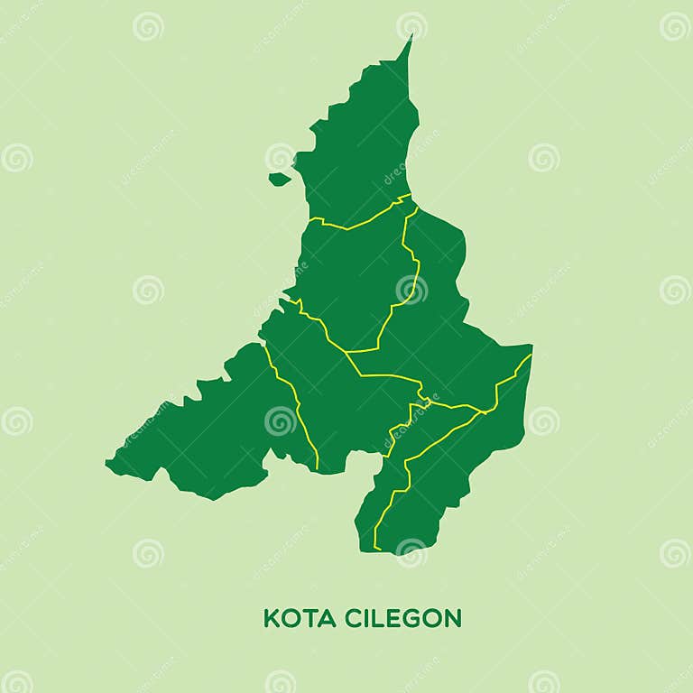 Map of Kota Cilegon. Vector Illustration Decorative Design Stock Vector ...