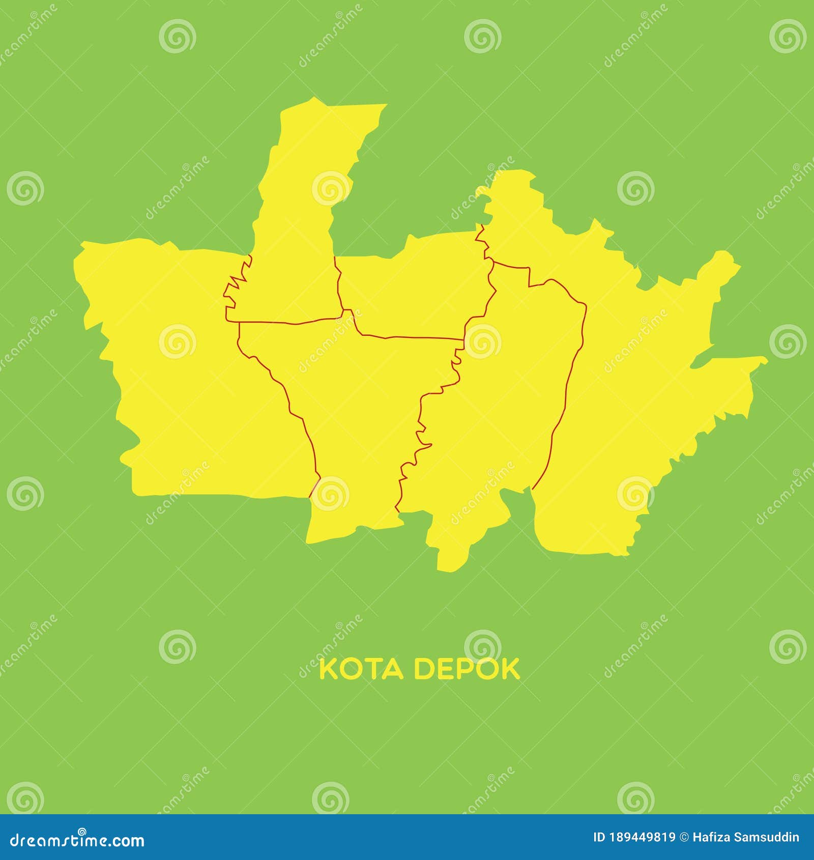 Map of Kota Depok. Vector Illustration Decorative Design Stock Vector ...