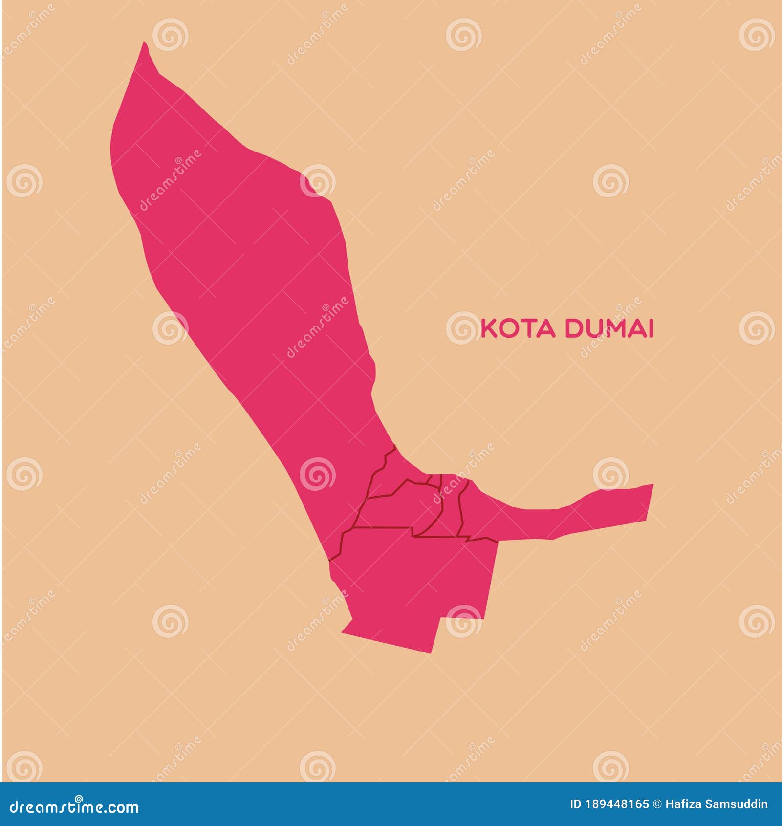 Map of Kota Dumai. Vector Illustration Decorative Design Stock Vector ...