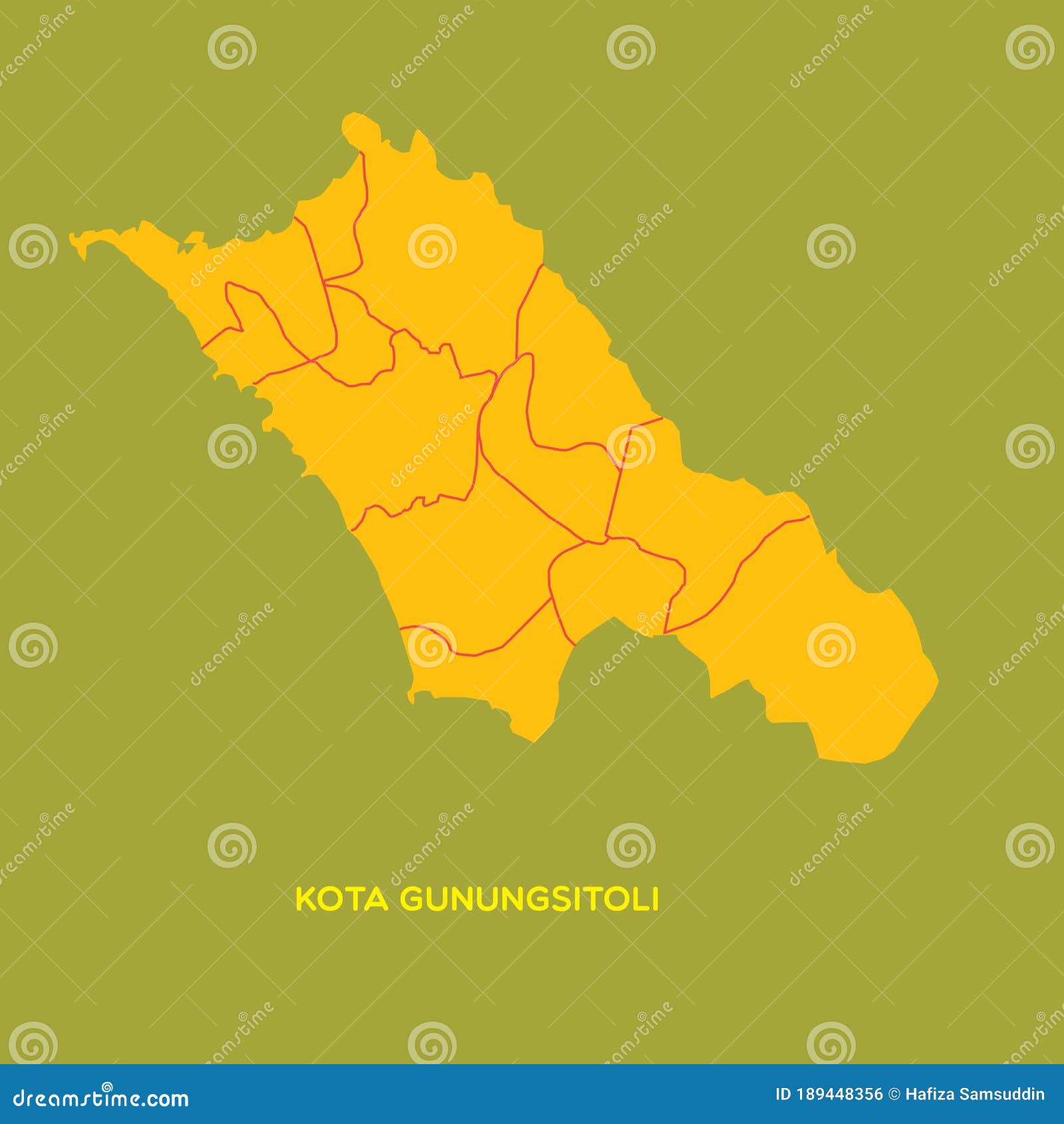 Map of Kota Gunungsitoli. Vector Illustration Decorative Design Stock ...