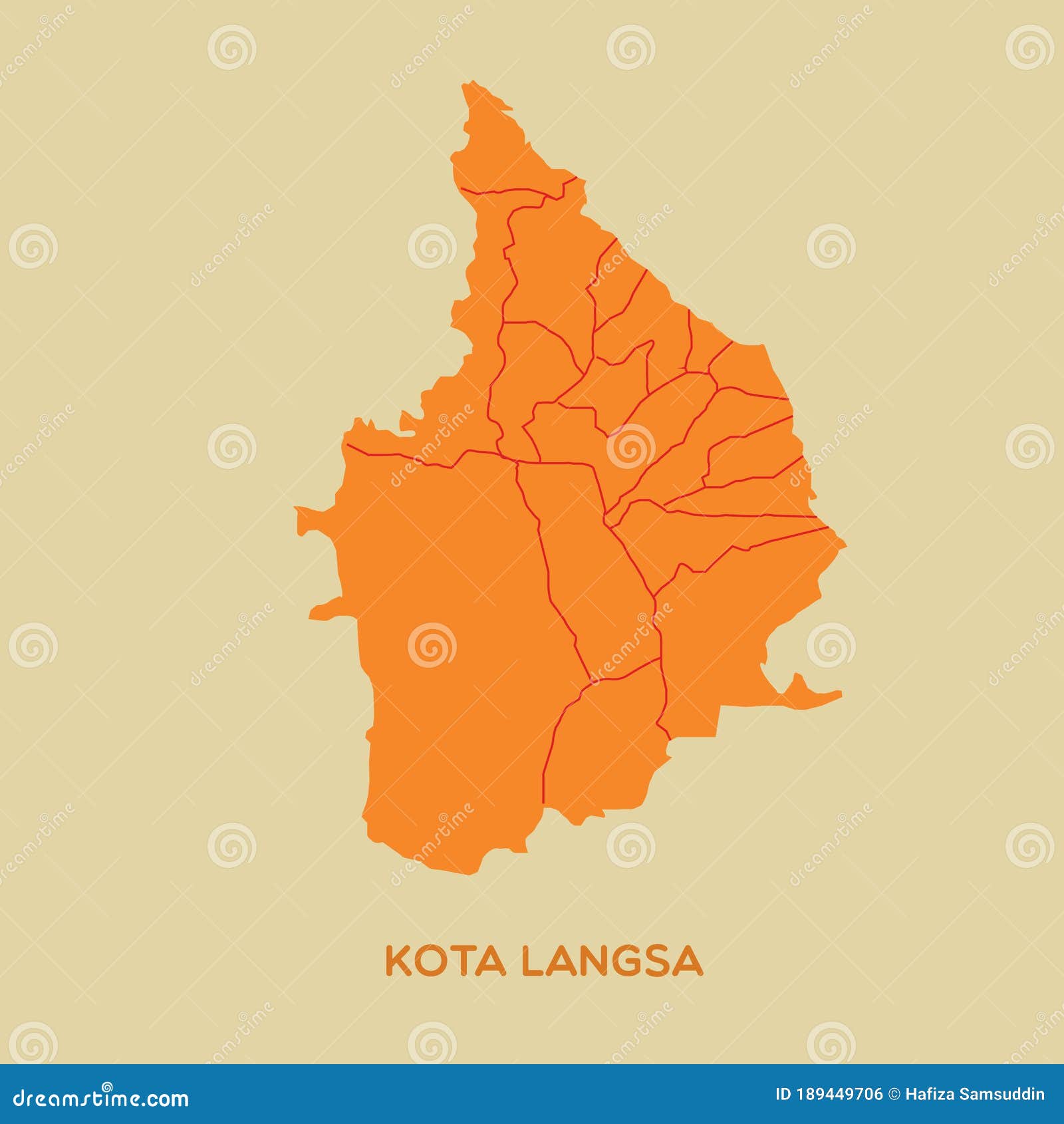Map of Kota Langsa. Vector Illustration Decorative Design Stock Vector ...