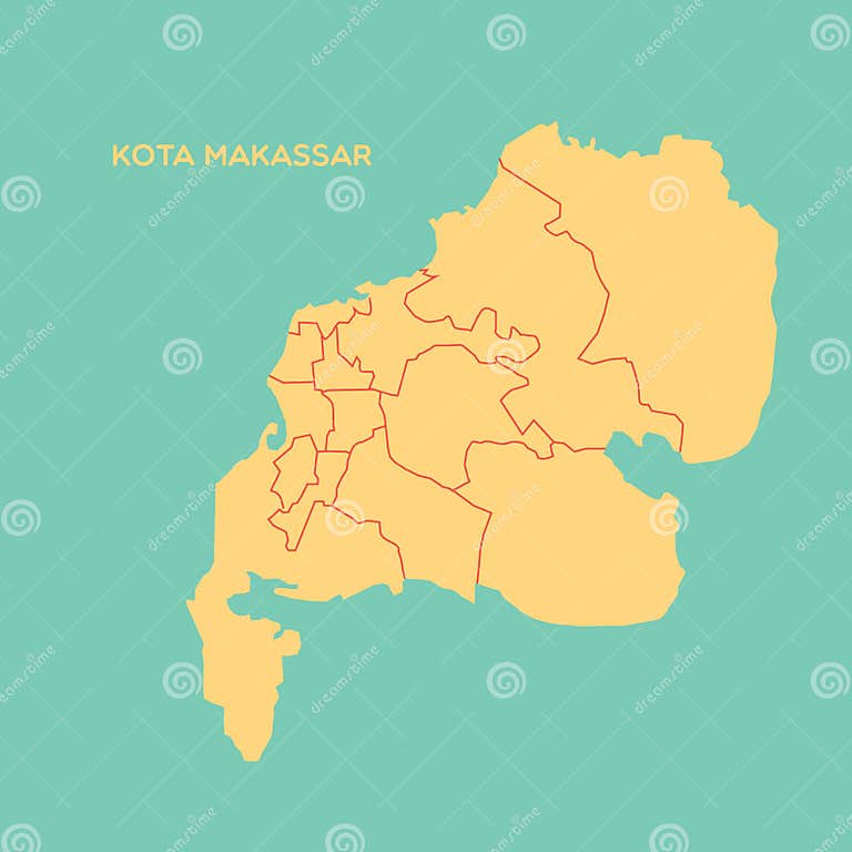 Map of Kota Makassar. Vector Illustration Decorative Design Stock ...