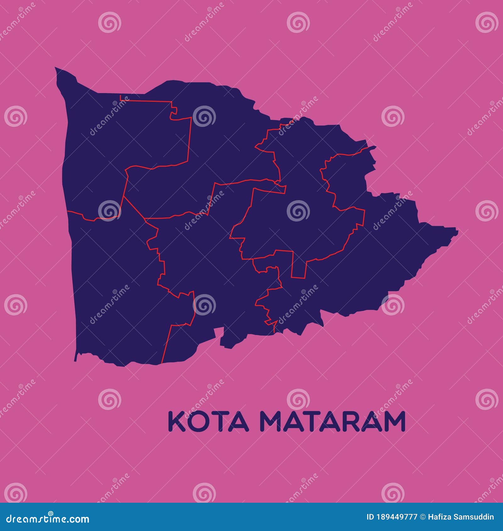 Map of Kota Mataram. Vector Illustration Decorative Design Stock Vector ...