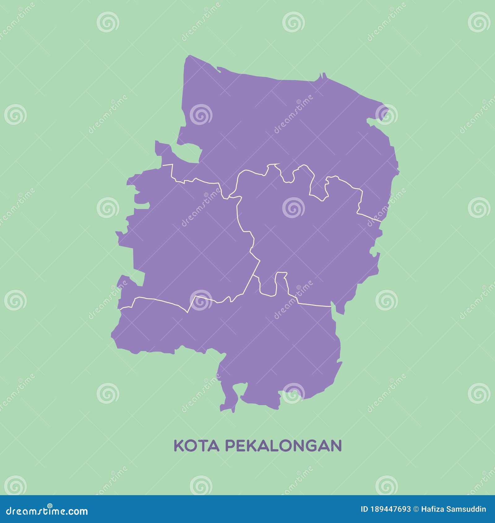 Map of Kota Pekalongan. Vector Illustration Decorative Design Stock ...