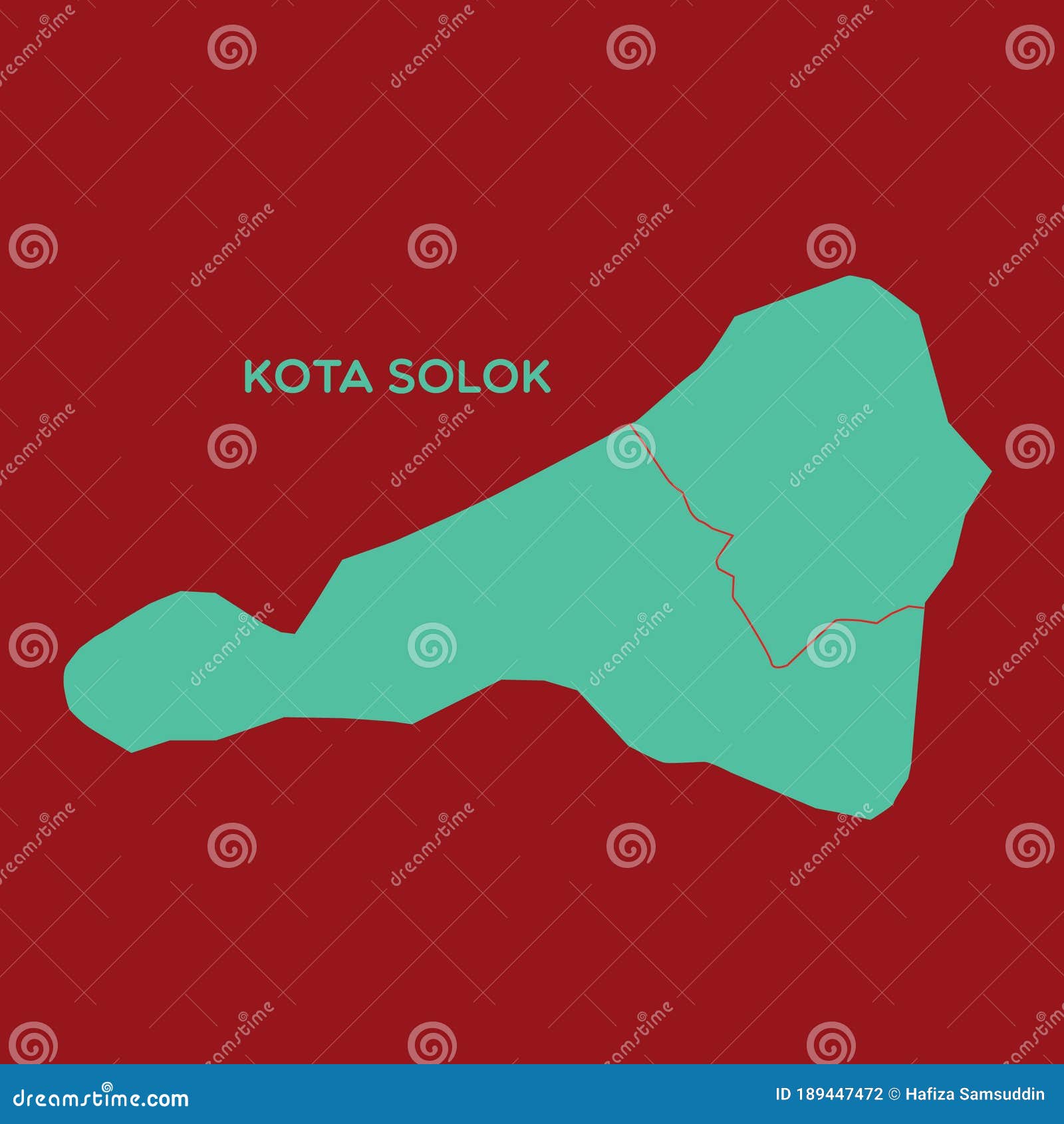 Map of Kota Solok. Vector Illustration Decorative Design Stock Vector ...