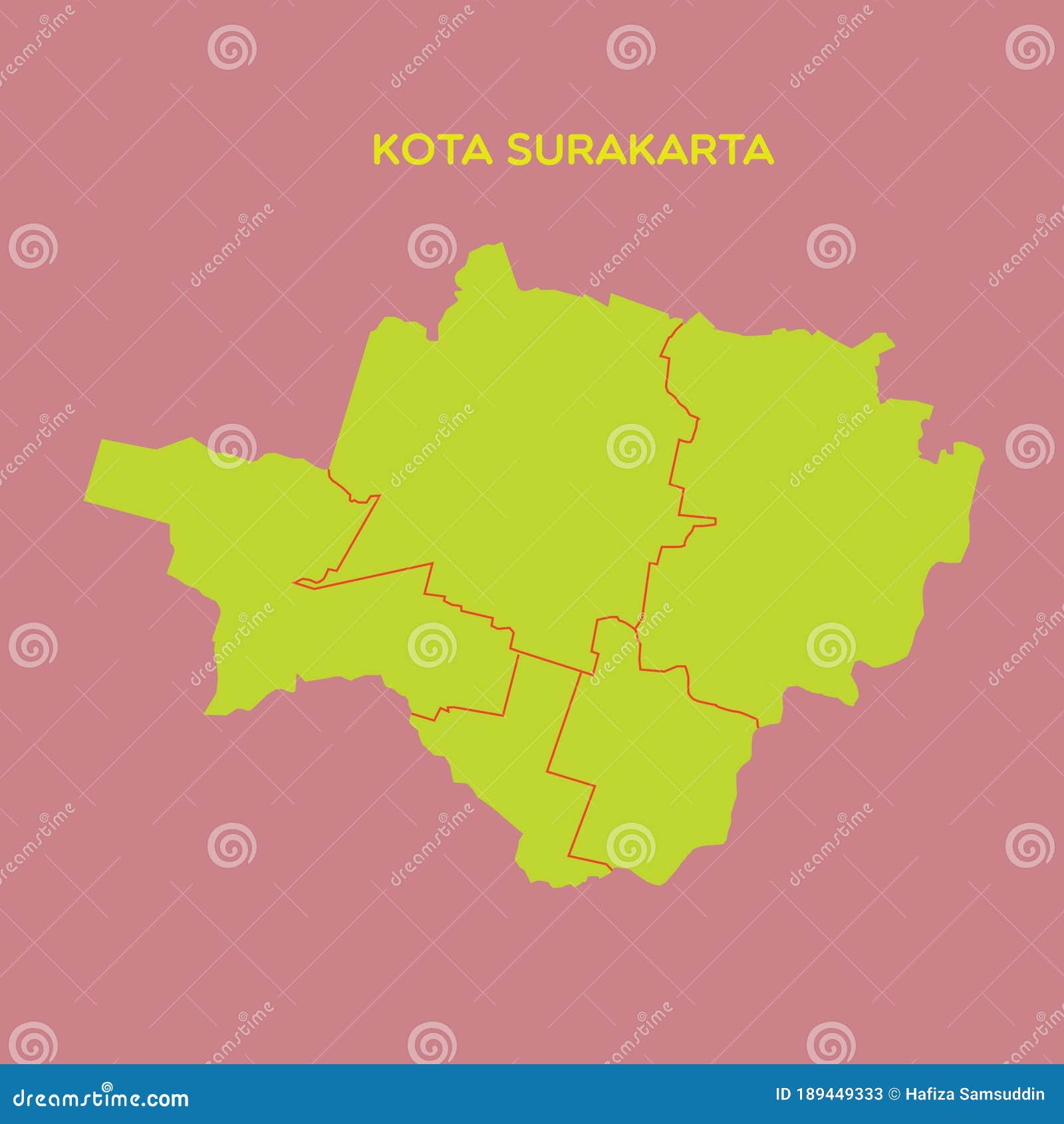 Map of Kota Surakarta. Vector Illustration Decorative Design Stock ...