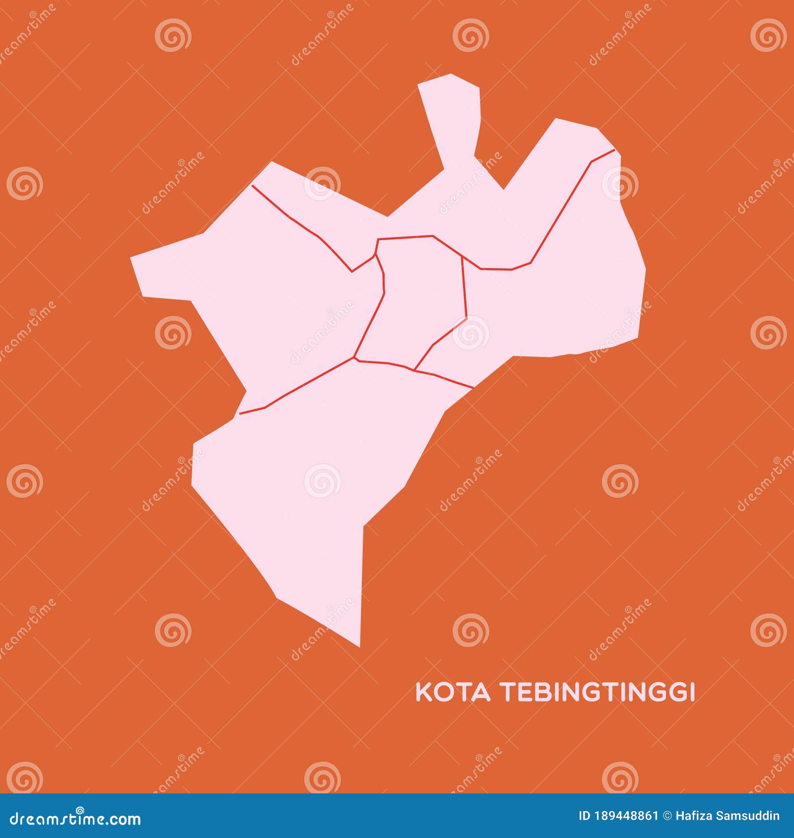 Map of Kota Tebing Tinggi. Vector Illustration Decorative Design Stock ...